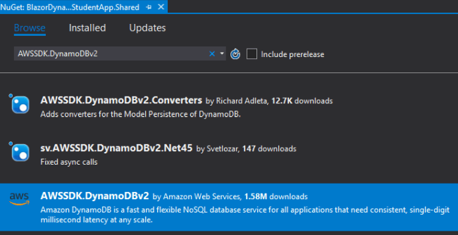Blazor - Connect With Amazon DynamoDB Using AWS SDK